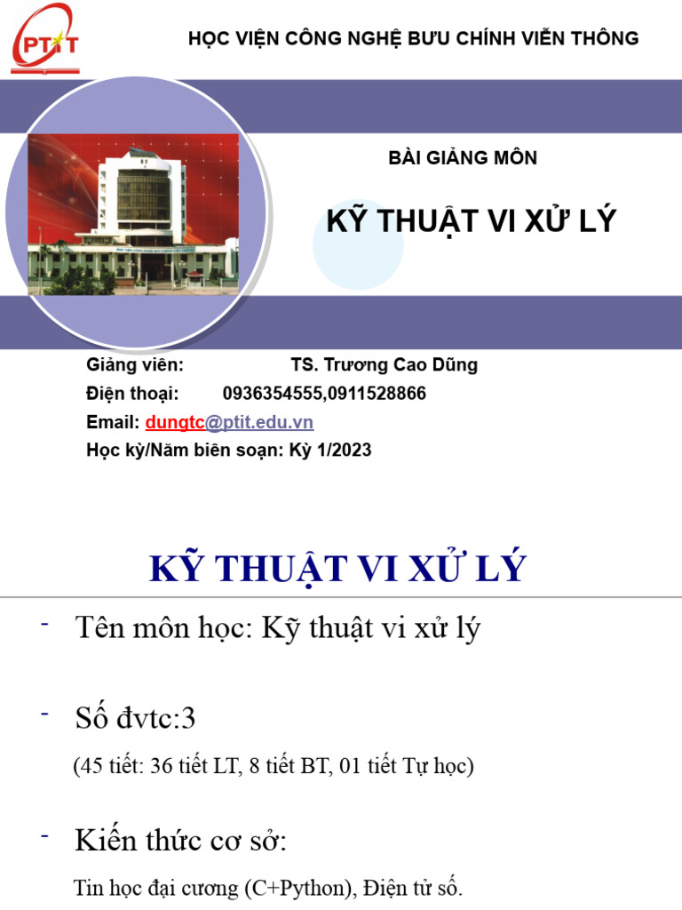 Chuong 1 - Tong Quan Ve VI Xu Ly | PDF