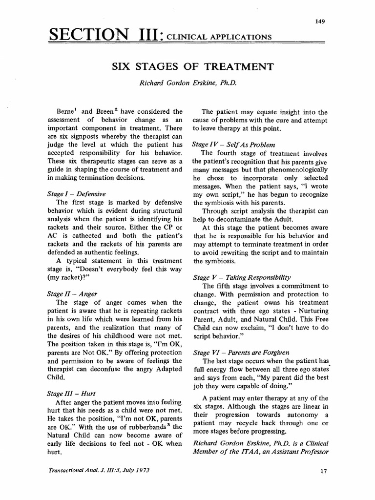 Six Stages of Therapy Treatment | PDF | Therapy | Psychotherapy