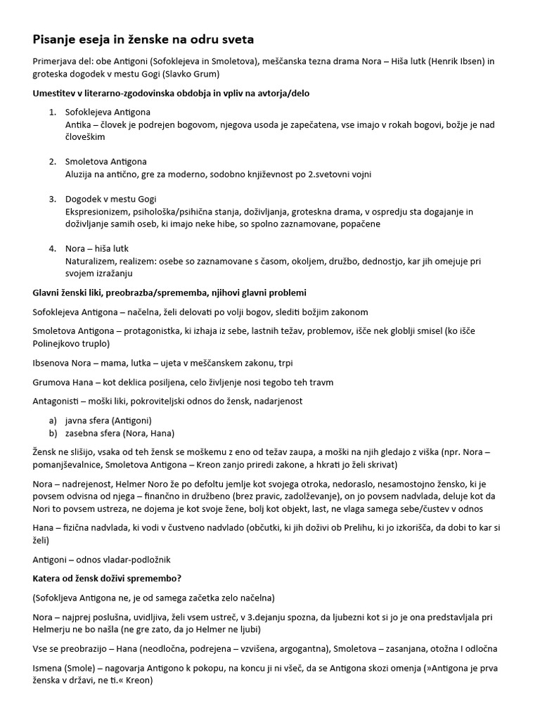 Pisanje Eseja in Ženske Na Odru Sveta | PDF