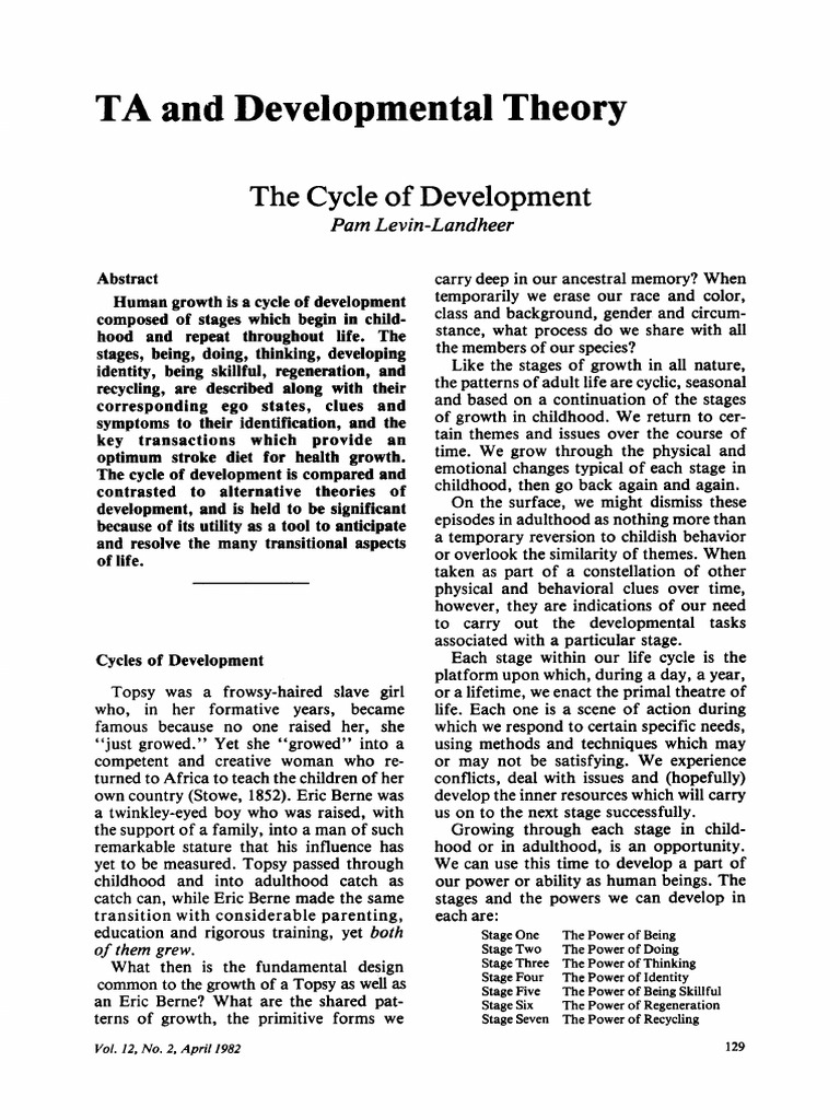 Levin-Landheer - 1982 - The Cycle of Development | PDF | Adolescence ...