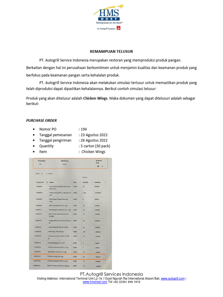 Simulasi Telusur Produk Halal Autogrill | PDF