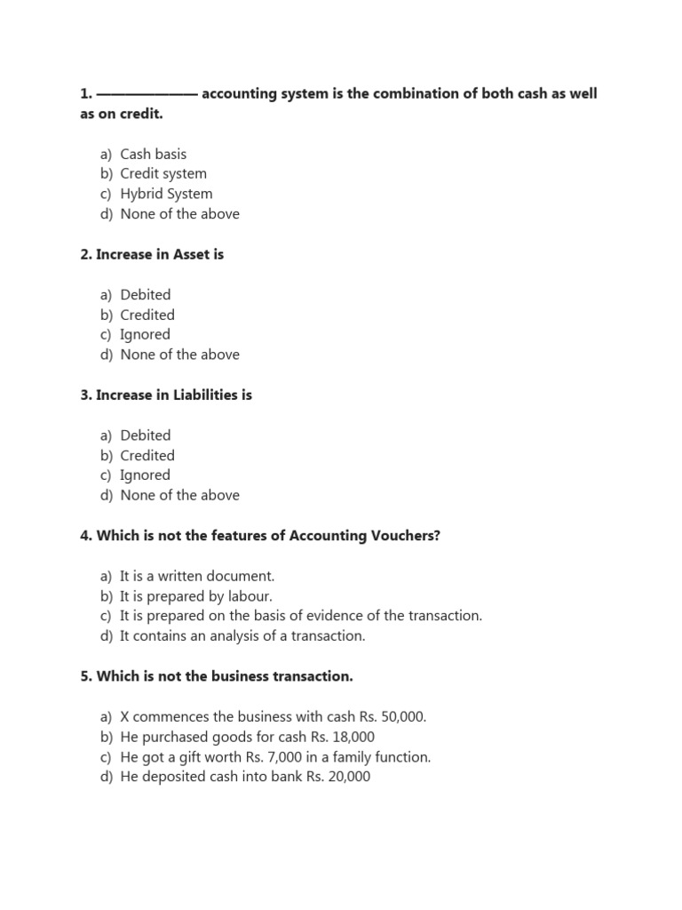 FA1 Accounting Practice Questions | PDF | Debits And Credits | Invoice