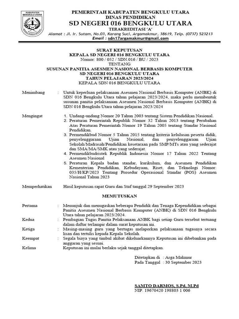 SK Panitia Anbk - 2023 | PDF