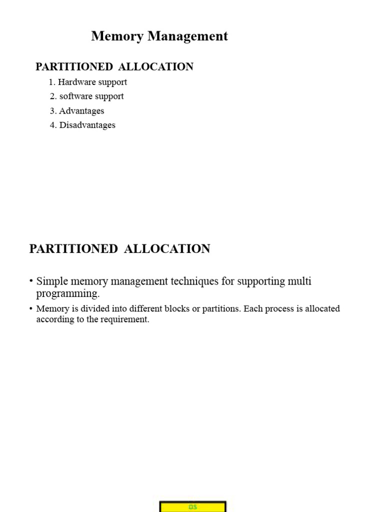 Memory Management PARTITIONED ALLOCATION | PDF | Computers
