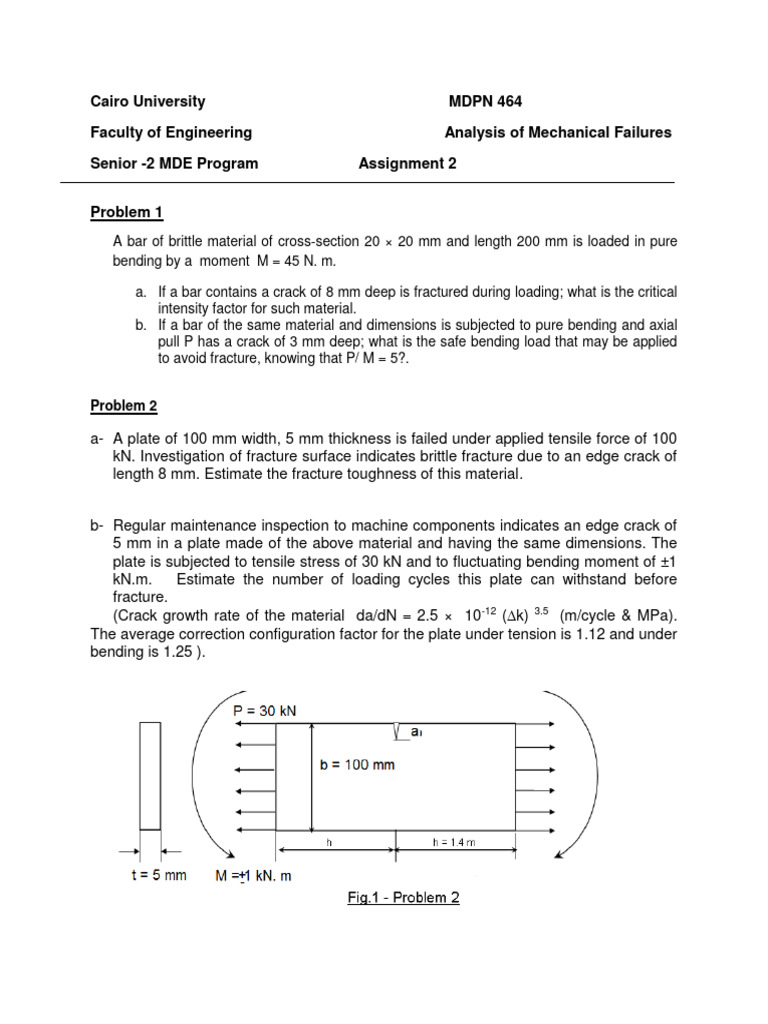 Assignment 2 | PDF | Fracture | Bending