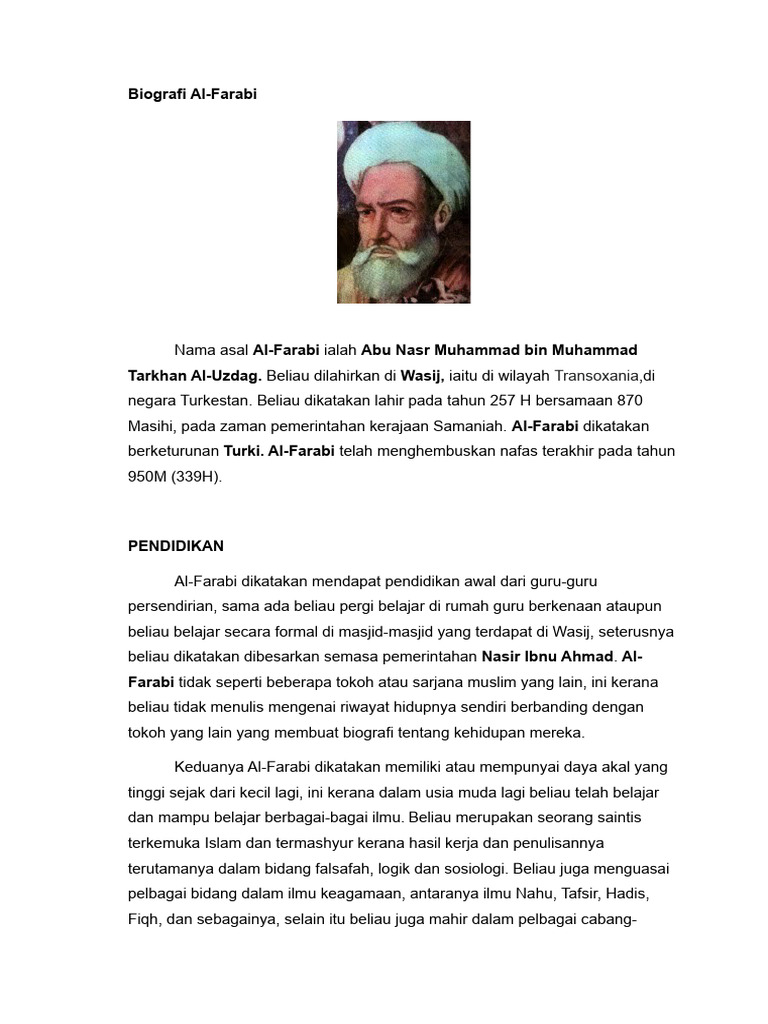 Biografi Al-Farabi | PDF