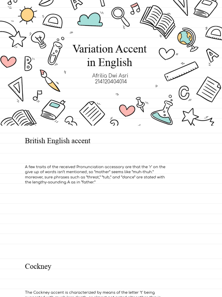 English Accent Variations Guide | PDF | English Language | Stress ...