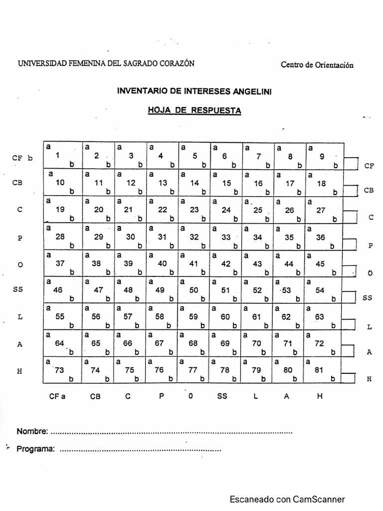 ANGELINI HOJA DE RESPUESTA | PDF