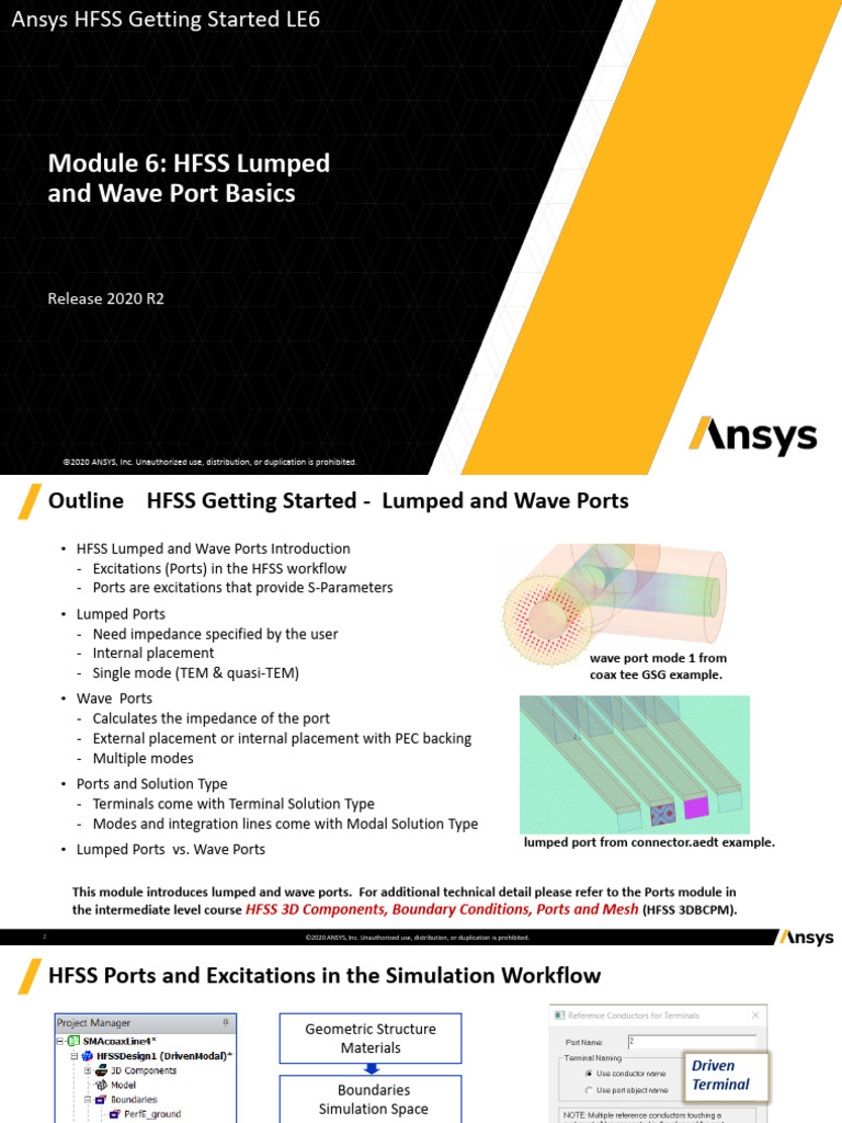 HFSS GS 2020R2 EN LE6 Port Basics | PDF | Transmission Line | Waveguide