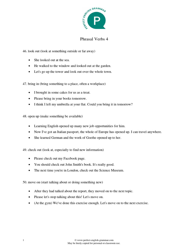 Phrasal Verbs 4 | PDF