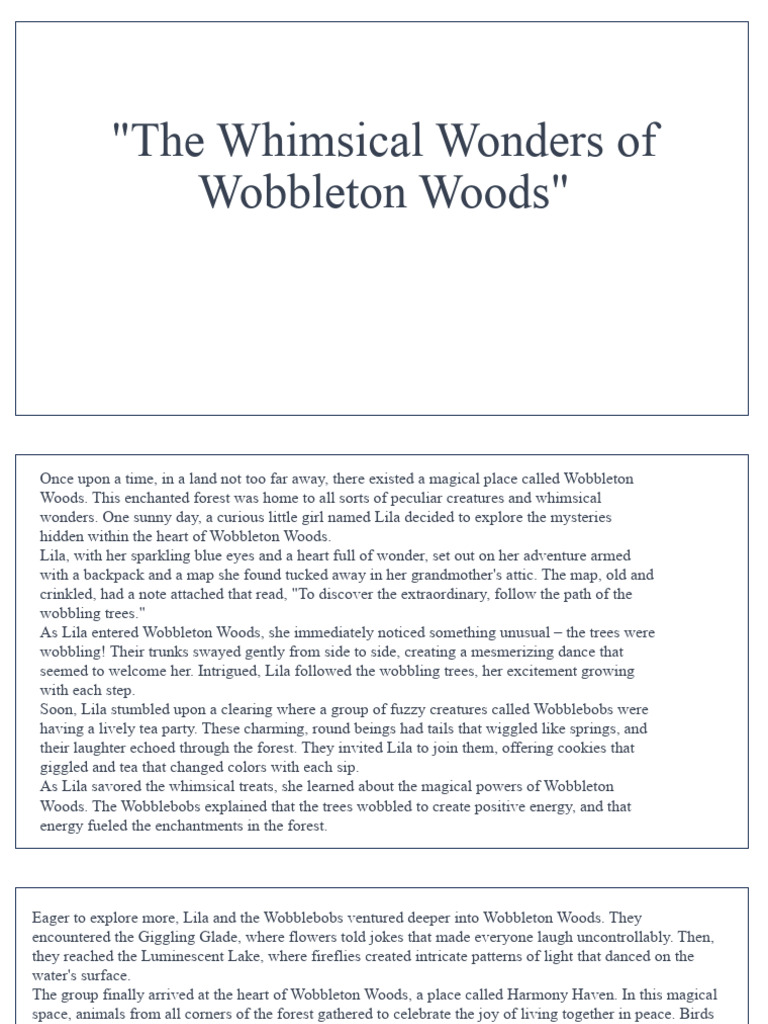 The Whimsical Wonders of Wobbleton Woods | PDF