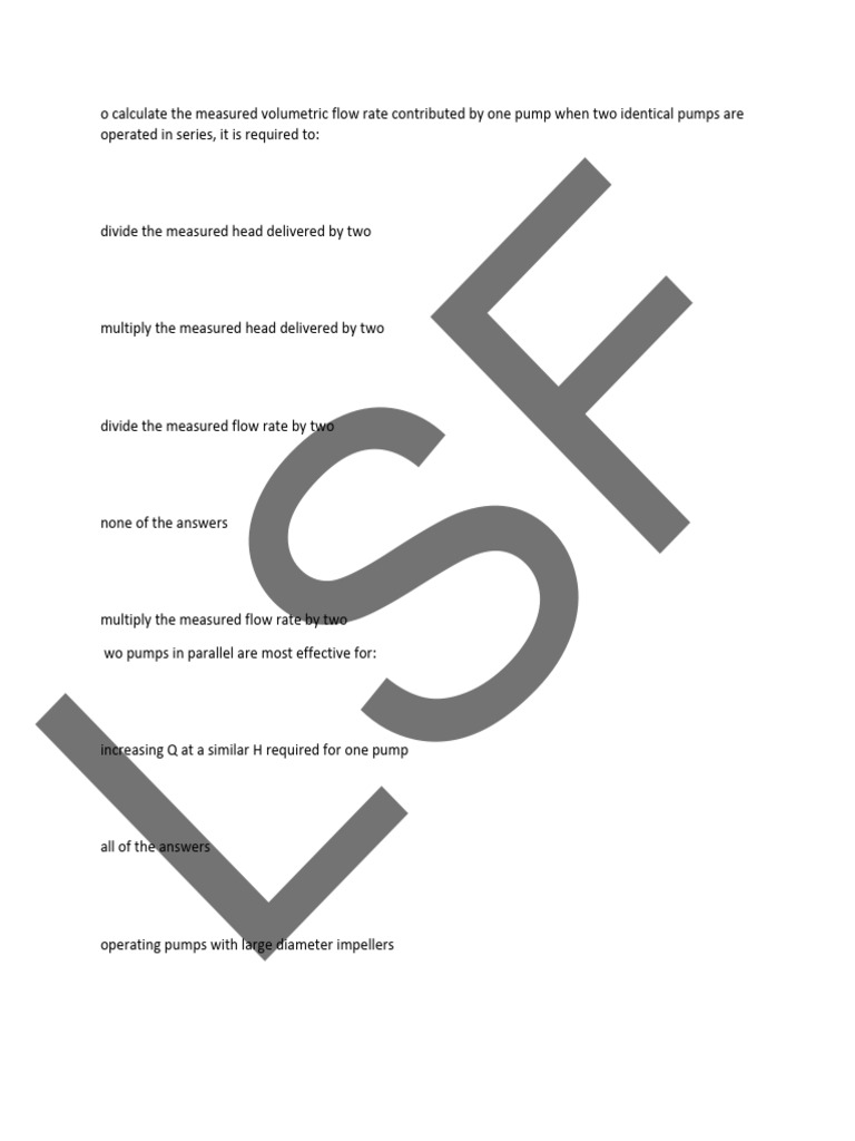 Fluids Mechanics Lab Final Exam | PDF | Pump | Applied And Interdisciplinary Physics