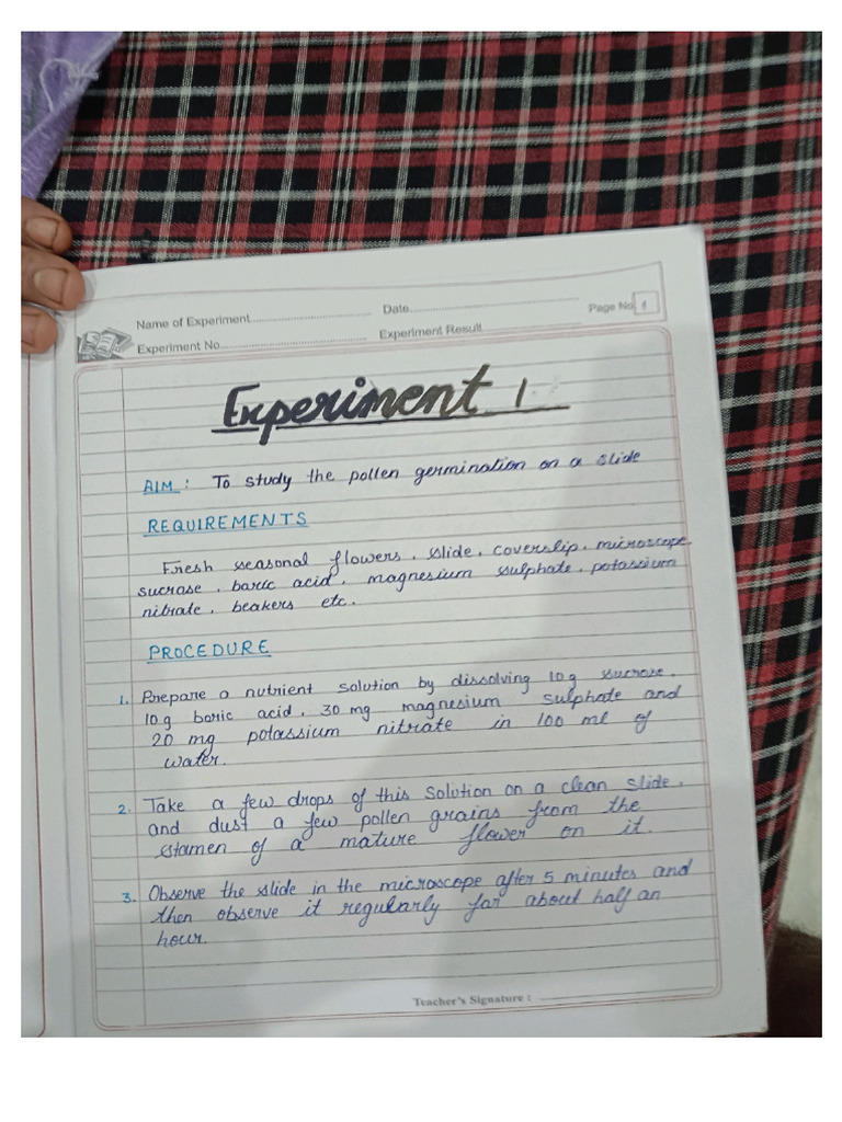 Experiment 1 Biology | PDF