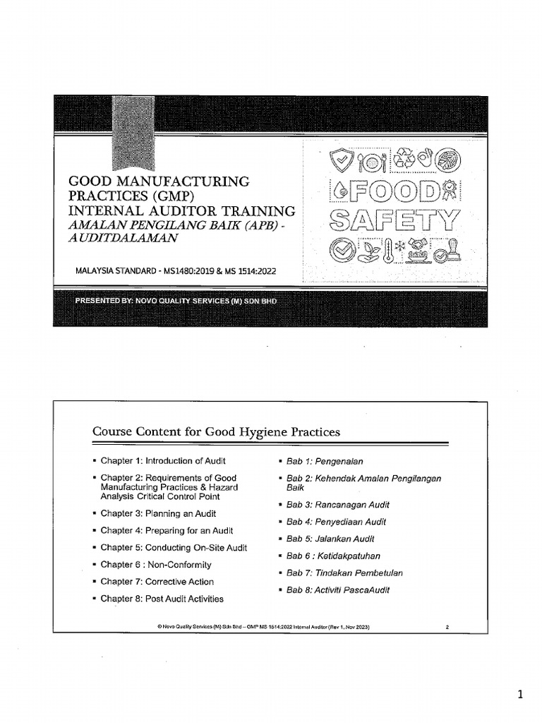 GMP Internal Audit Learning Note | PDF