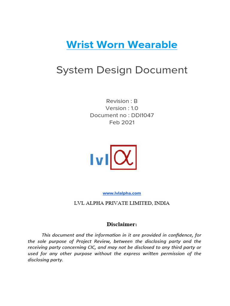 Wrist-Worn Wearable SDD | Download Free PDF | Bluetooth | Internet Of ...