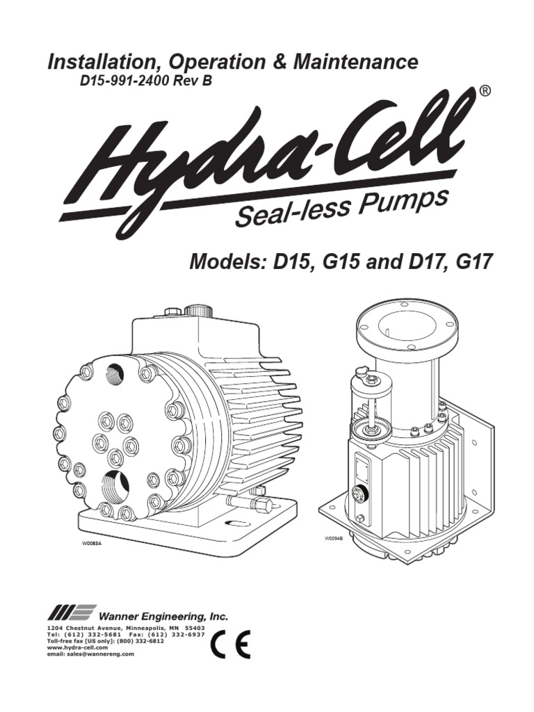 Hydracell - d15 Manual | PDF | Pump | Physical Quantities