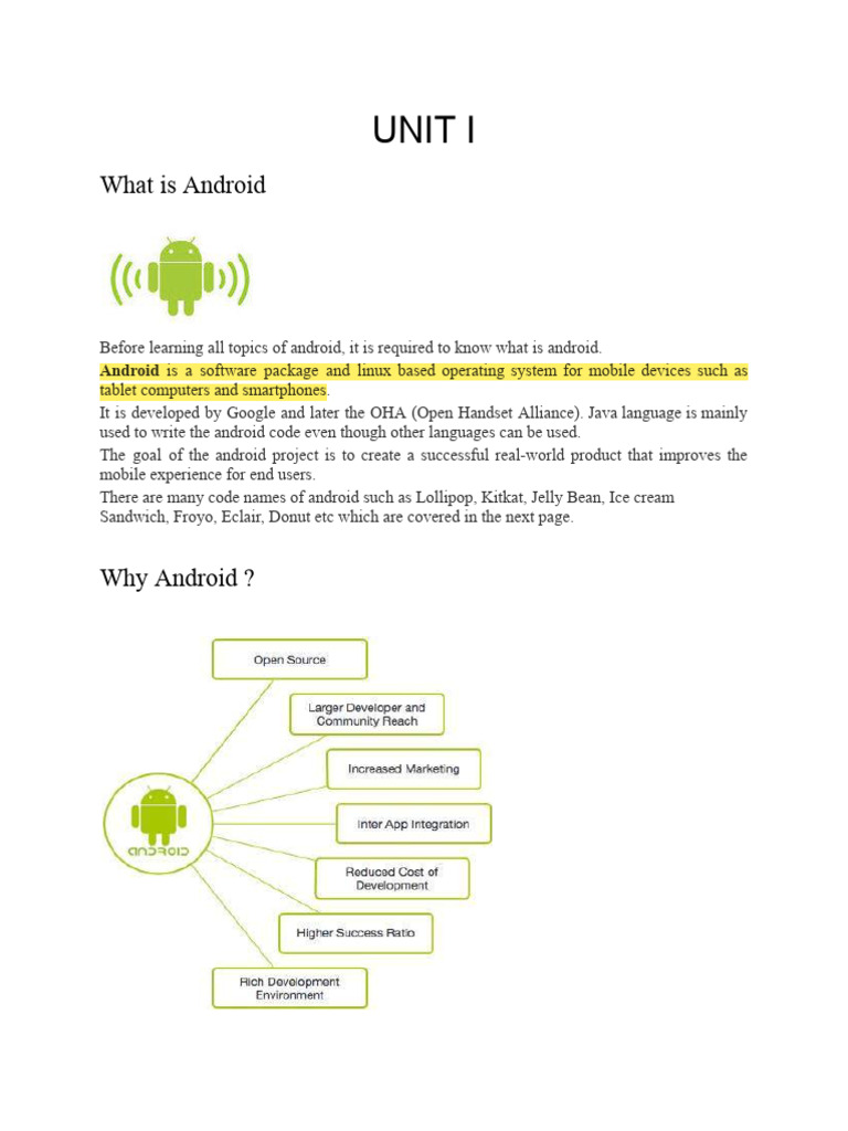 Android Unit 1 | PDF | Android (Operating System) | Eclipse (Software)