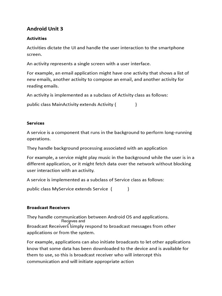 Android Unit 3 | PDF | Android (Operating System) | User Interface