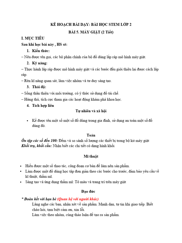 Bai Tap Cuoi Khoa Tap Huan Chuong Trinh Stem Tieu Hoc | PDF