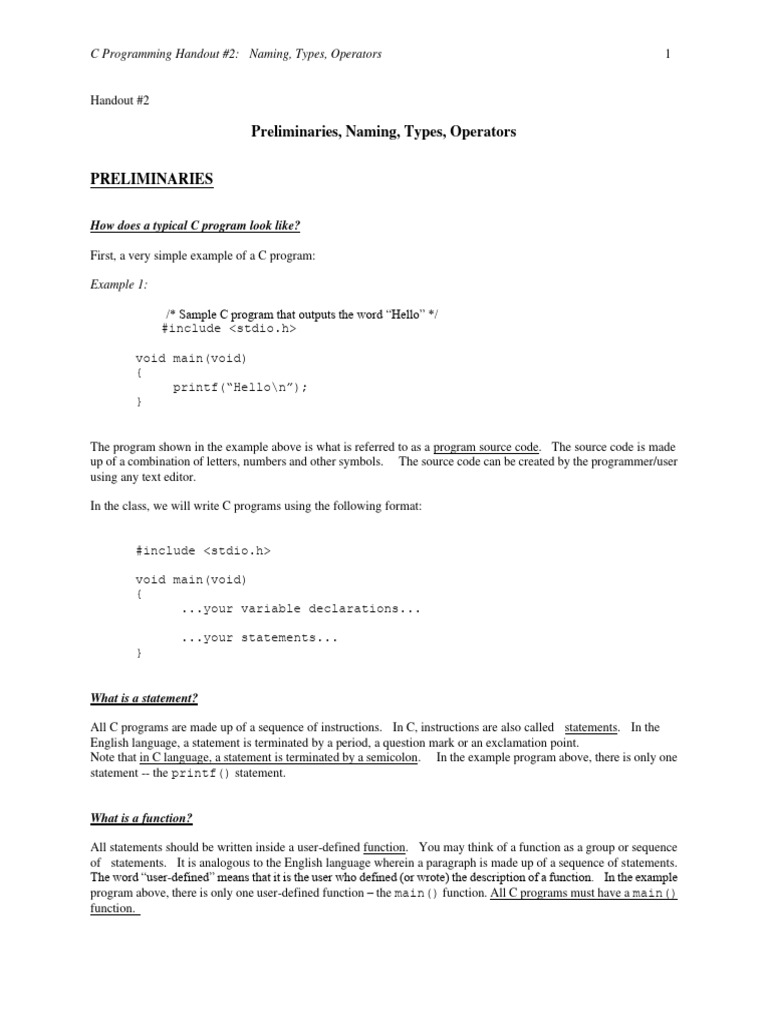 Basic Programming Handouts | PDF | Data Type | Integer (Computer Science)