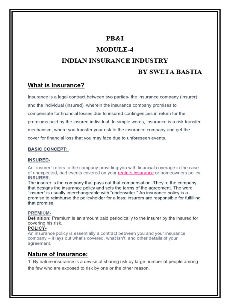 Pbi Module 4 | PDF | Insurance | Reinsurance