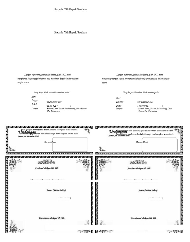 Undangan Selapan Bayi Versi 2docx | PDF