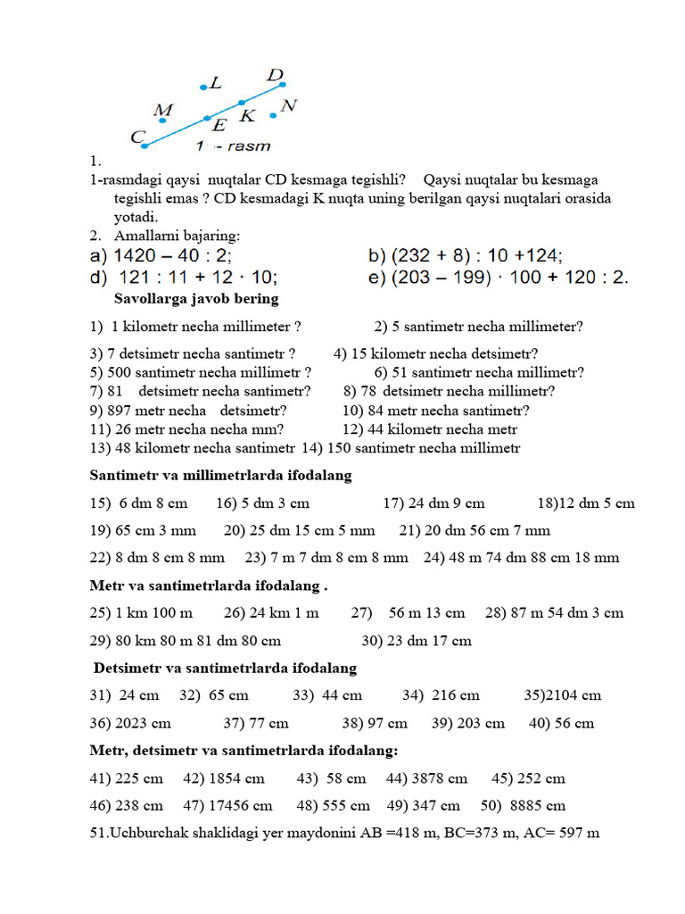 Geometrik Shakllar | PDF | Metre | Length