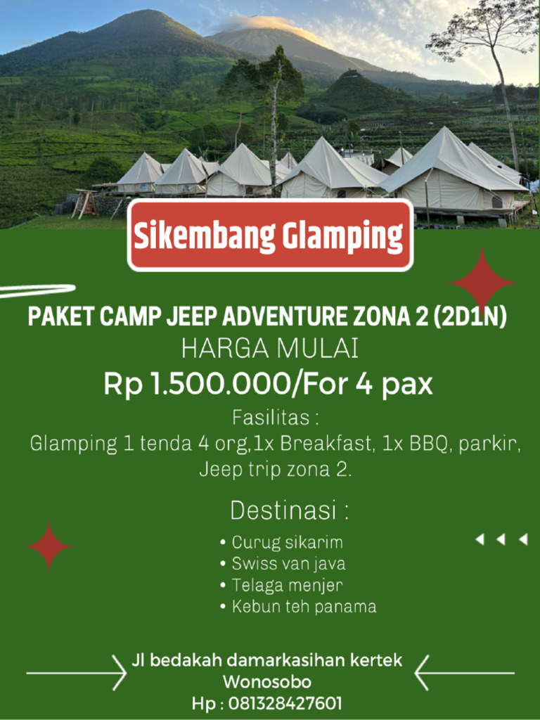 Paket Jeep Camp 2d1n Zona 2 | PDF
