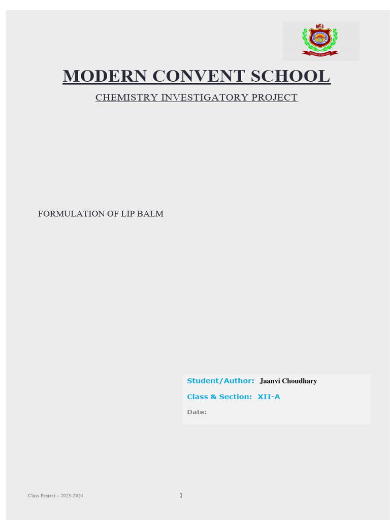 Formulation of Natural Product - Lip Balm Ver 1.0 - 19112023 | PDF ...