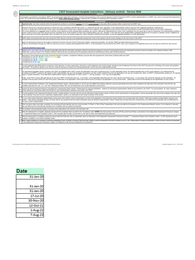 Cscf Assessment Template For Advisory Controls V2024 V1 0 Pdf Operating System Backup
