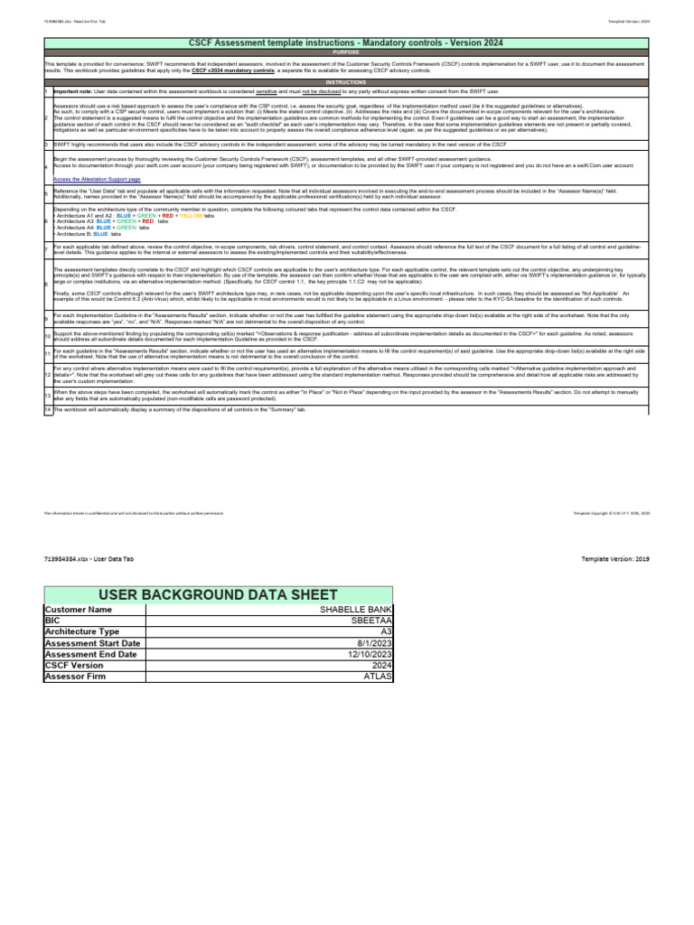 CSCF Assessment Template For Mandatory Controls v2024 v1.0 | PDF | Cloud Computing | Security