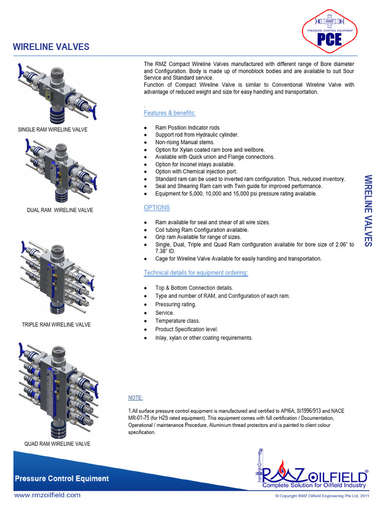 Wireline Valves | PDF | Valve | Gas Technologies