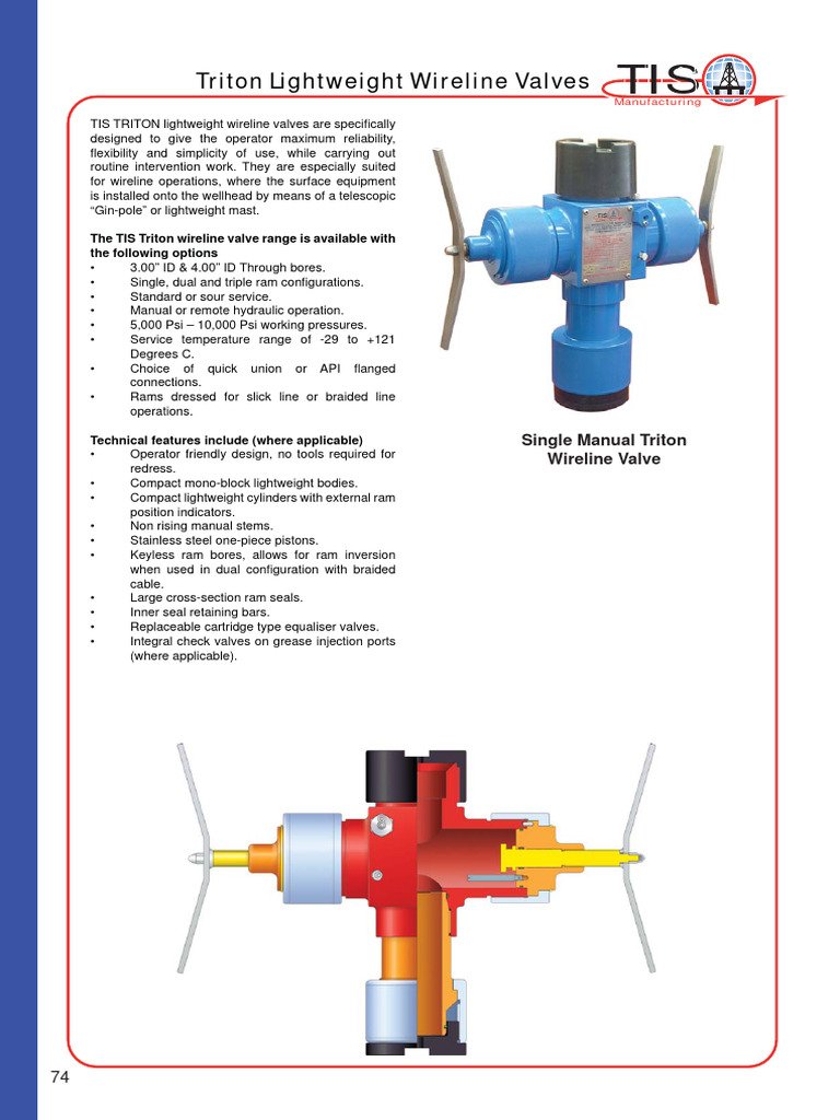 Triton Wireline Valves | PDF | Valve | Machines