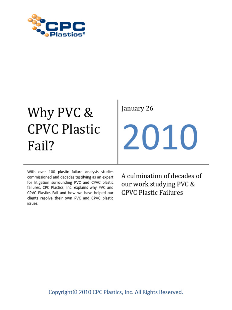 CPVC and PVC Plastic Failure Analysis Report Package | PDF CPVC and PVC Plastic Failure Analysis Report Package | PDF