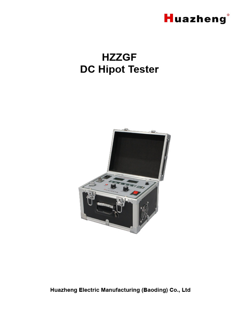 HZZGF DC Hipot Tester-User Manual | PDF | Power Supply | High Voltage