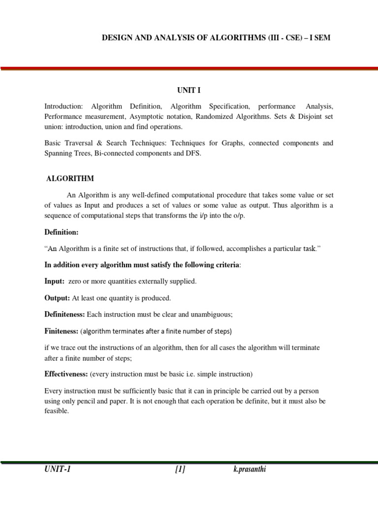 DAA Unit-1 | PDF | Theoretical Computer Science | Mathematical Relations