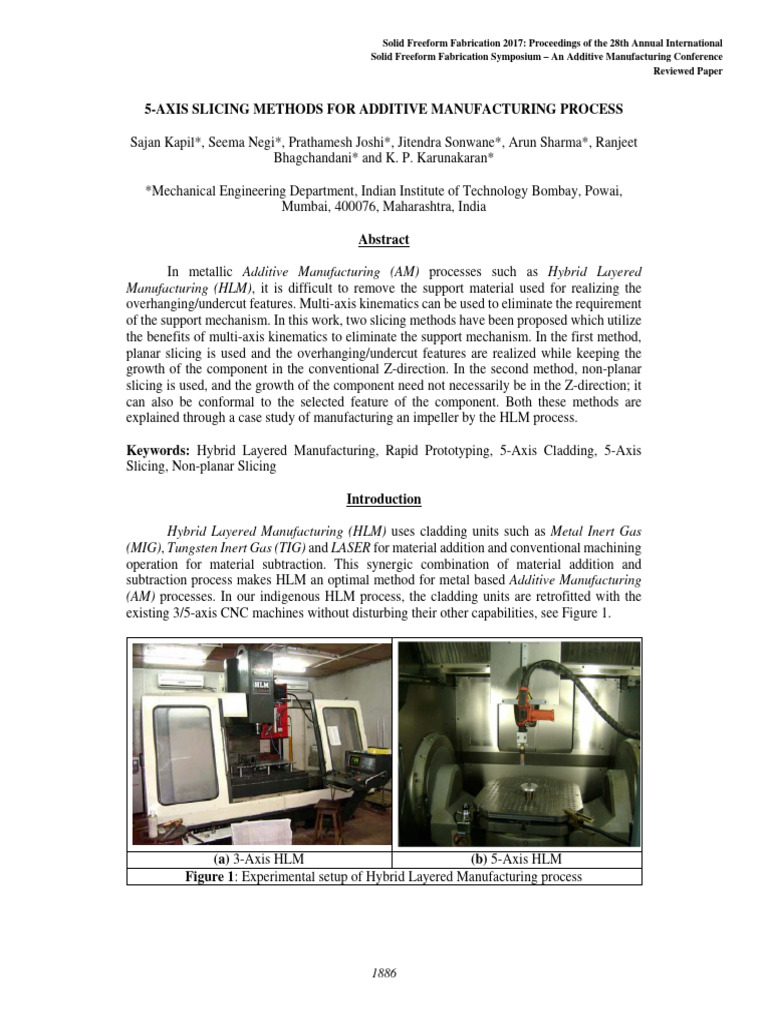 5 Axis Slicing Methodsfor Additive Manufacturing | PDF | 3 D Printing ...