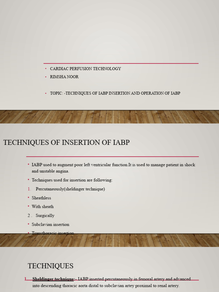 Insertion and Operation of IABP-1 | PDF | Cardiovascular System ...