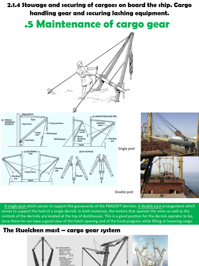 Cargo Derrick Maintenance and Operations | PDF | Crane (Machine) | Ships