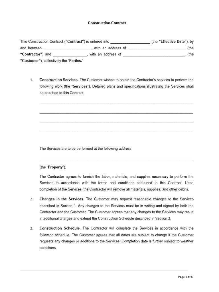 Construction-Contract-Template-04 2 | PDF | Breach Of Contract ...