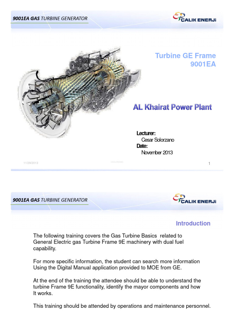 GE Gas Turbine Frame 9E Course 1695532004 | PDF | Gas Turbine | Pump
