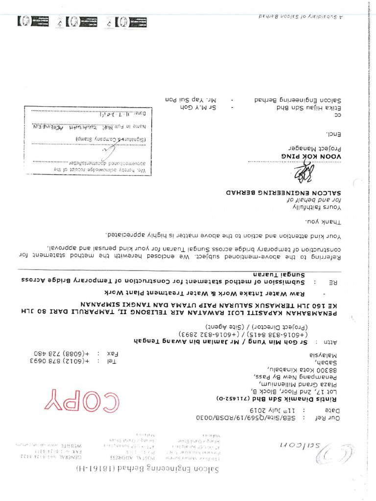 Mos - Temporary Access Bridge Across Sungai Tuaran | PDF