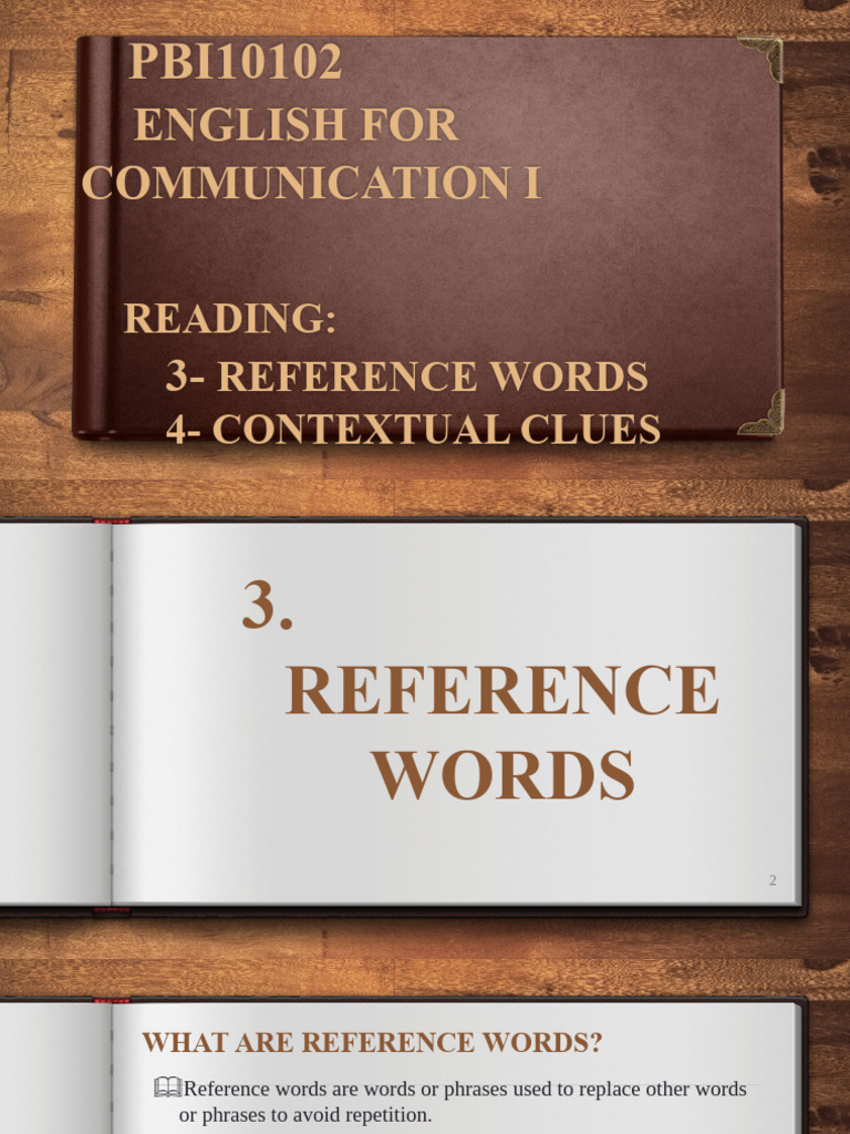 Week 2 Reference Words and References Words | PDF | Pronoun | Semiotics