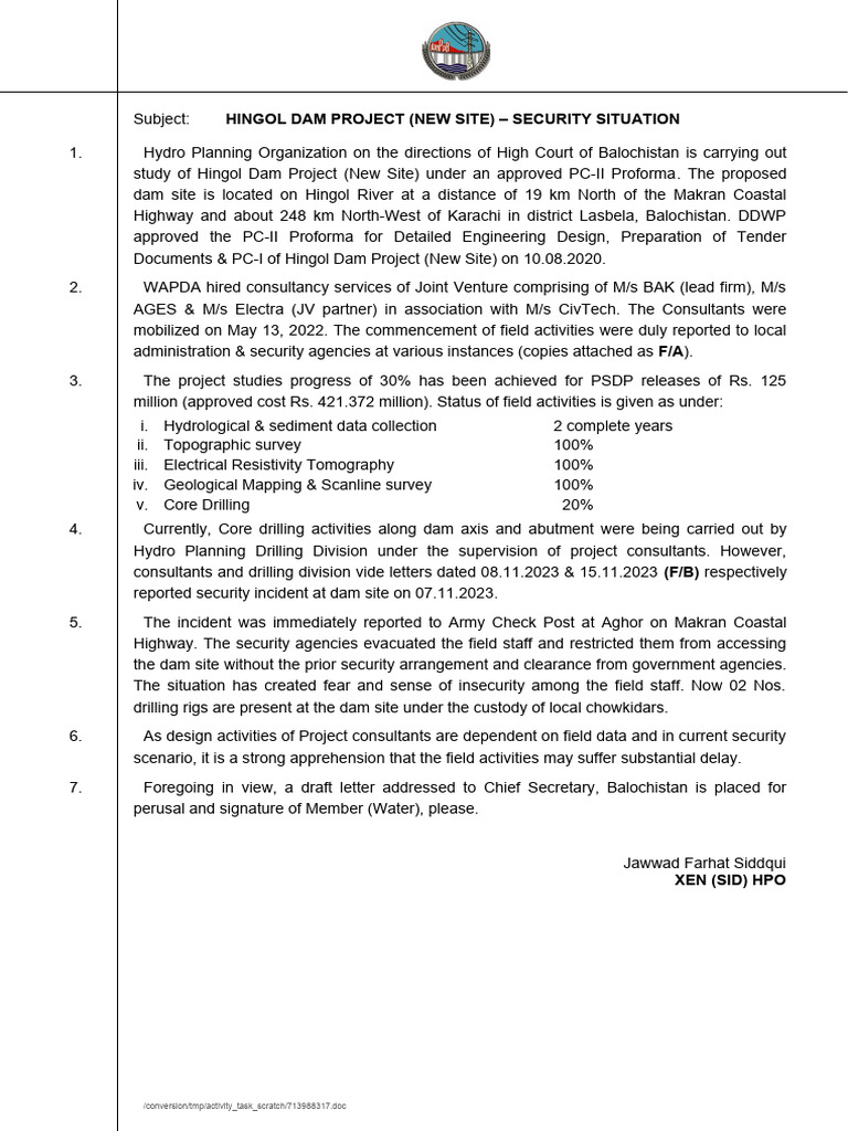 Noting 24 - Security Situation | PDF | Dam
