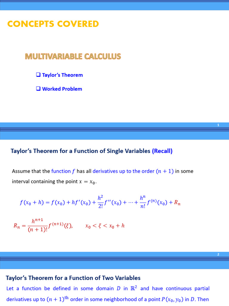Taylor Series For Multi Variables | PDF