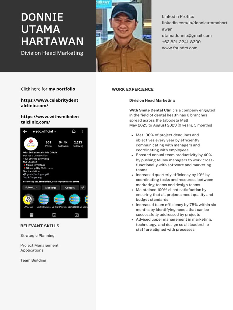 Resume Donnie Utama | PDF | Project Management | Mass Media