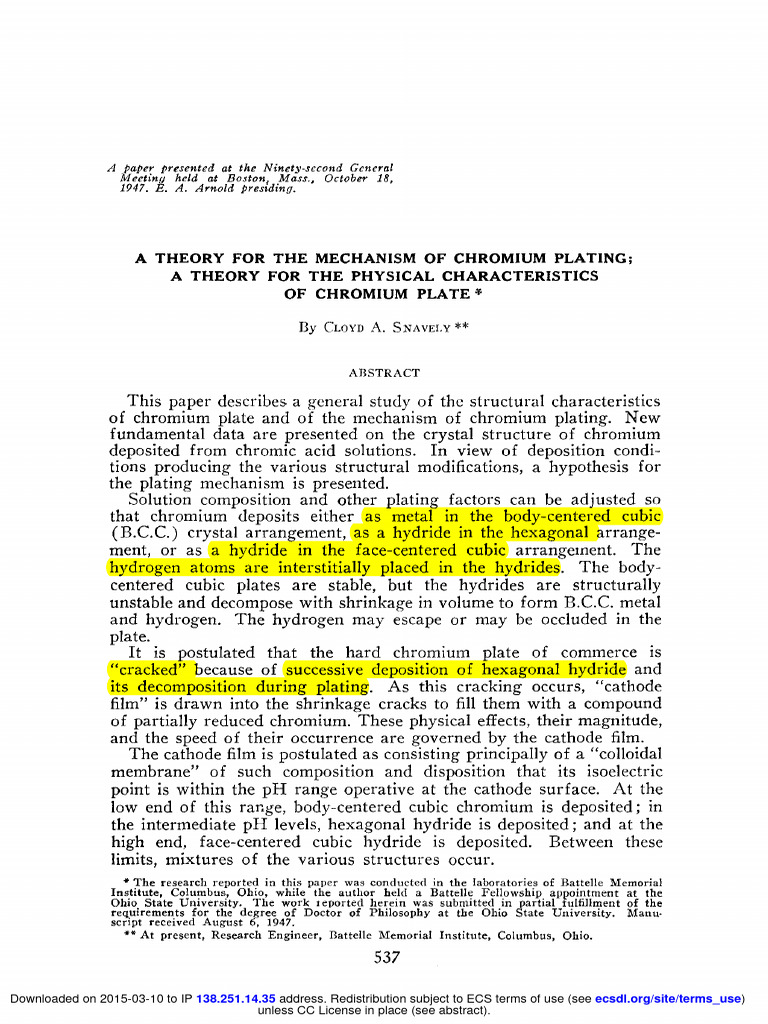 Chromium Plating Mechanism and Structure | PDF | Chromium | Crystal ...