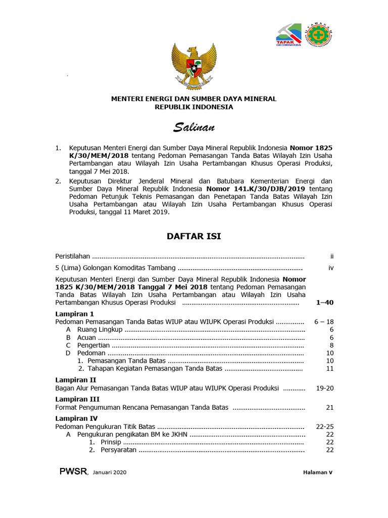 Pedoman Tanda Batas Pertambangan | PDF | Komputer | Teknologi & Rekayasa