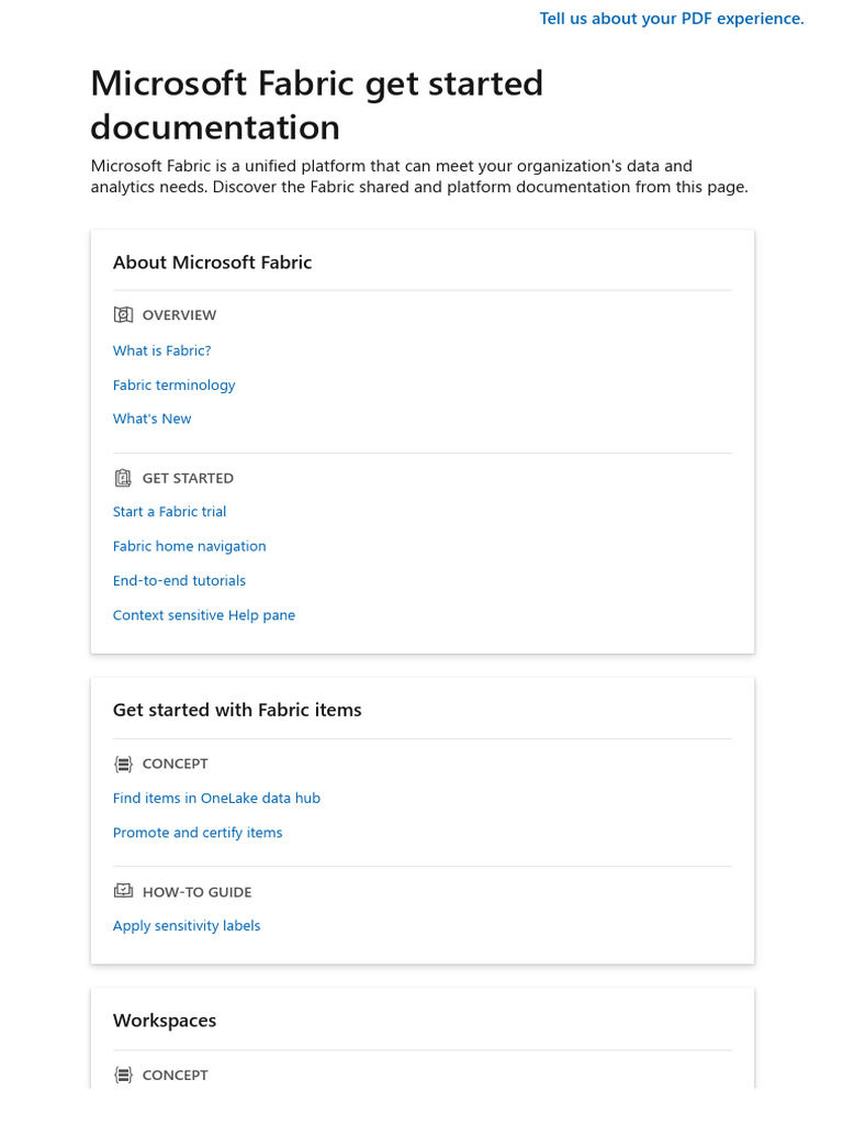 Fabric Get Started | PDF | Apache Spark | Microsoft Azure
