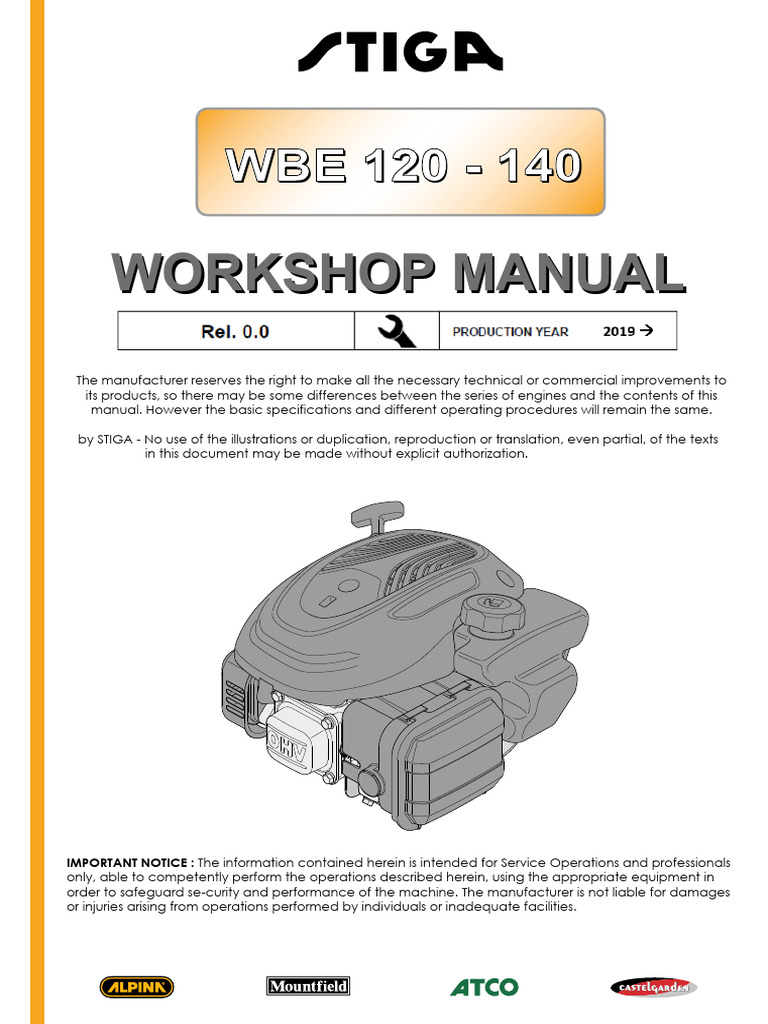 STIGA WBE 120-140 Workshop Manual | PDF | Carburetor | Gasoline